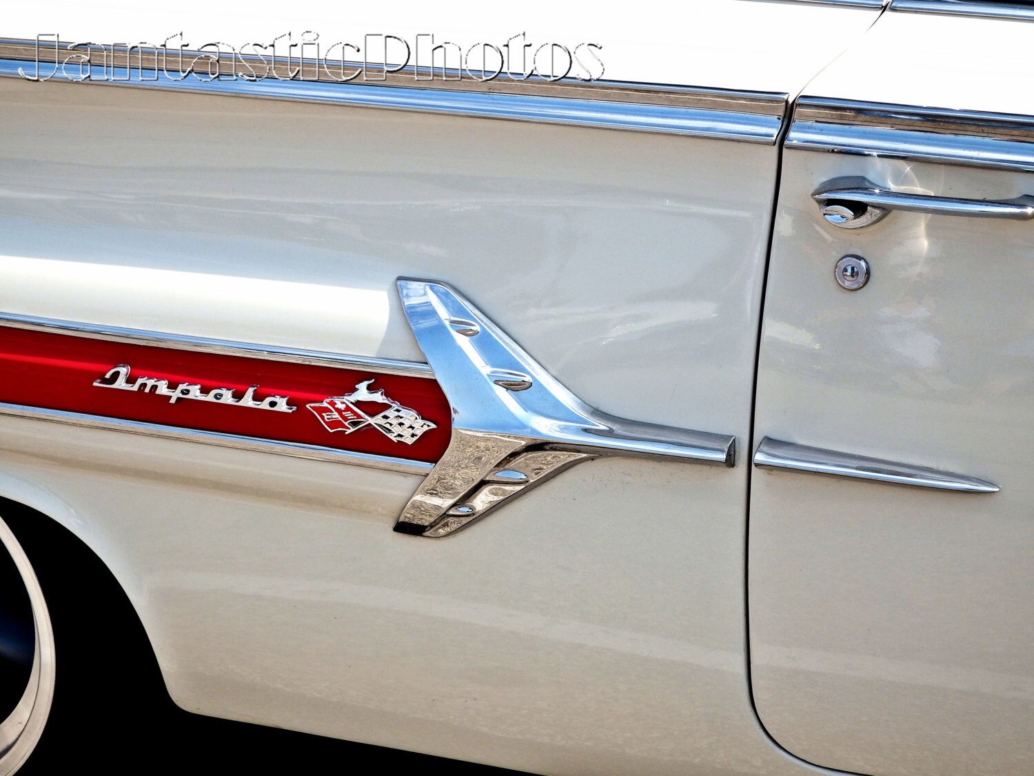 Chevrolet Impala Flag Emblem Photograph 1960 White Chevy Instant ...