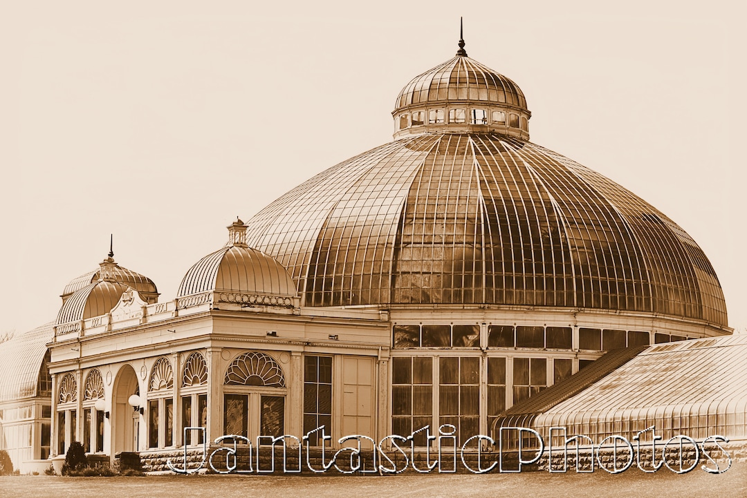 Old Conservatory Photograph Antique Glass Dome Greenhouse Instant ...