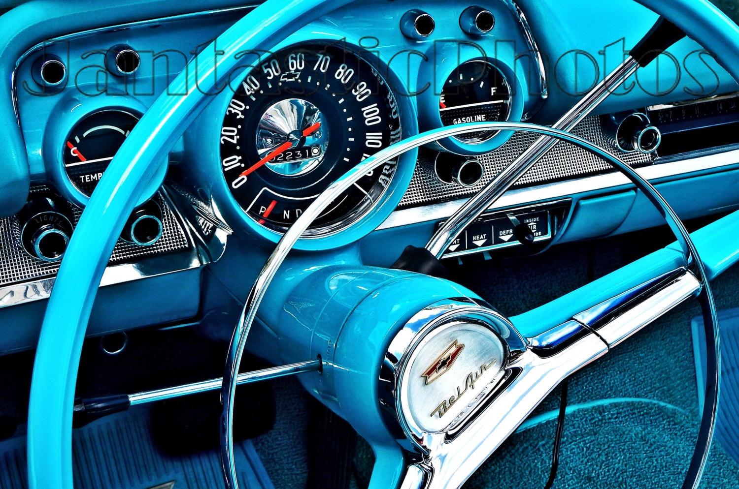 Bel Air Dashboard Photograph 1957 Chevrolet Chevy Turquoise Steering ...