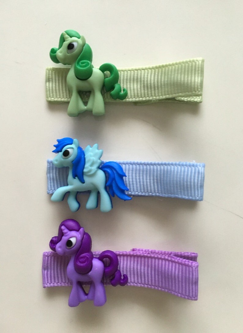 My Little Pony Hair Clips Rainbow Pastel Horse Clips | Etsy