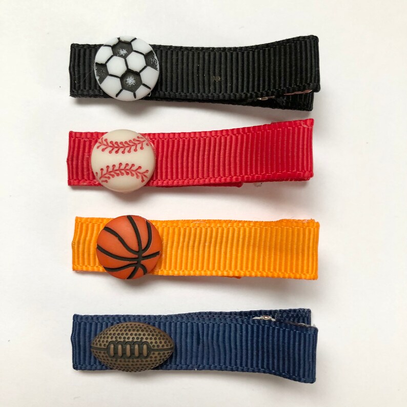 Baseball Soccer Basketball Football Hair Clips for Girls - Etsy
