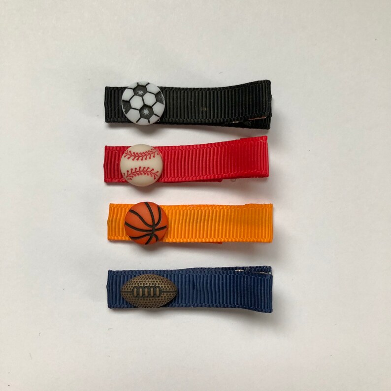 Baseball Soccer Basketball Football Hair Clips for Girls - Etsy