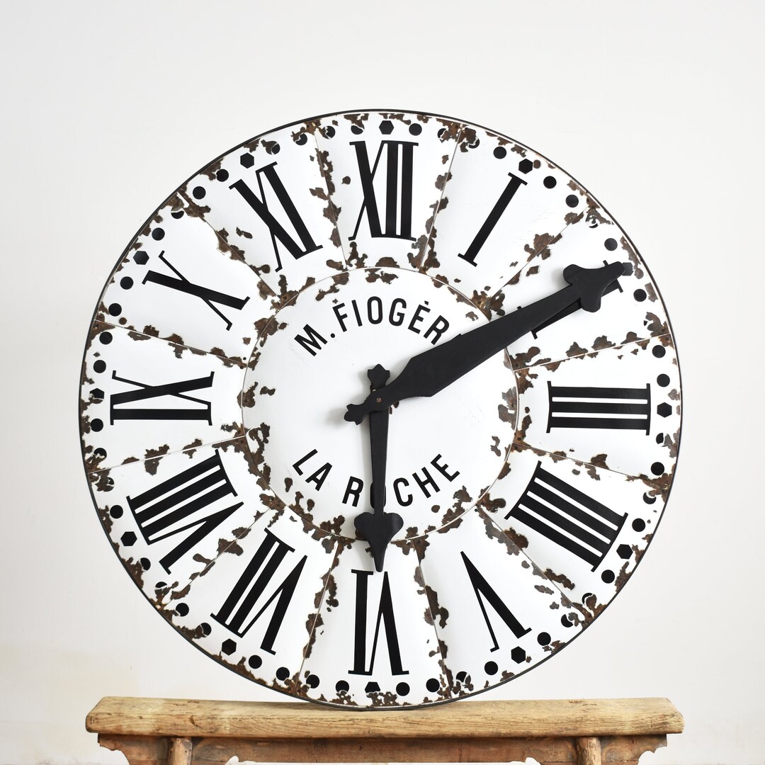 Large Enamel Antique French Tower Wall Clock Face C - Etsy