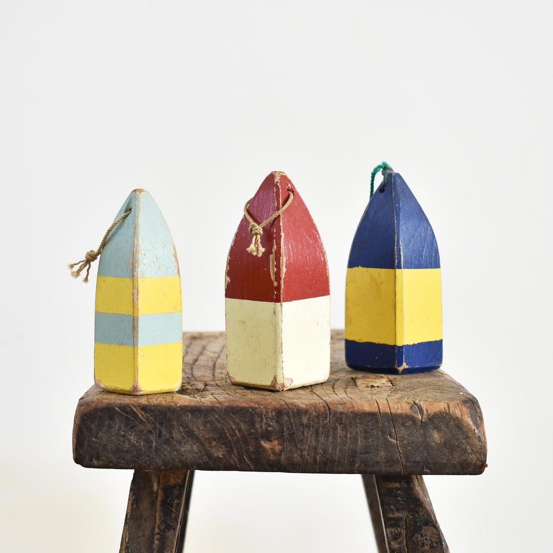 Set of 3 Traditional Mini Wooden Buoys - Etsy