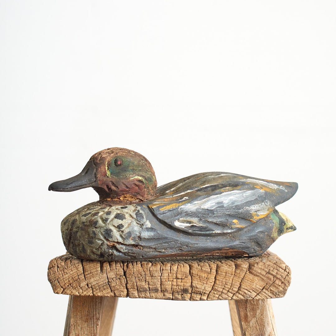 Antique Wooden French Decoy Duck - Etsy