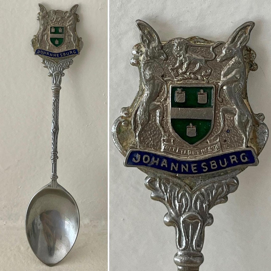 Johannesburg S Africa Antelope Crest Chrome Green Blue VTG Souvenir ...