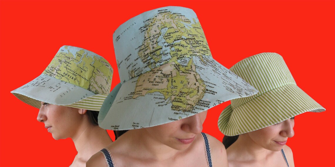 100% Cotton Reversible Shade Hat Beautifully Made - Etsy
