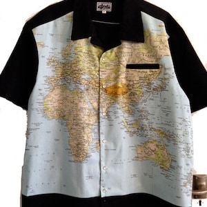 Map of the World Shirt .. for the Guy Whos Going Places . - Etsy