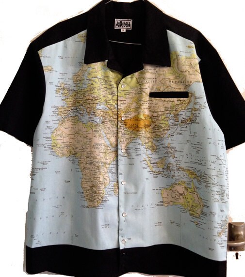 Map of the World Shirt .. for the Guy Whos Going Places . - Etsy