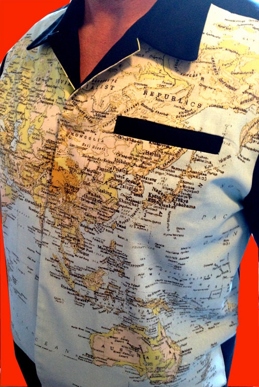 Map of the World Shirt .. for the Guy Whos Going Places . - Etsy