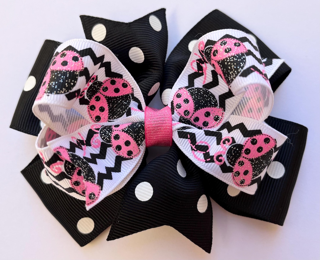 Ladybug Hair Bow, Lady Bug Hair Bow, Ladybug Felt, Photo Prop, Pink ...