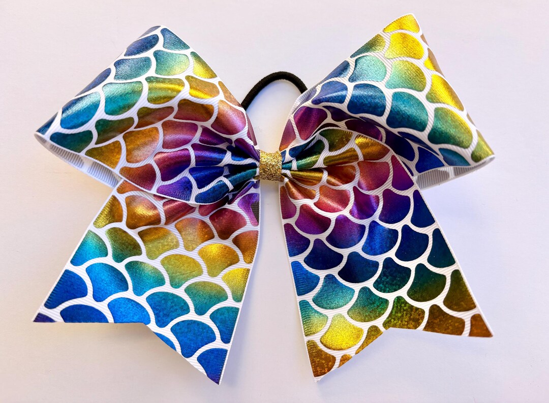 Mermaid Cheer Bow, Mermaid Hair Bow, Fish Hair Bow, Large Cheer Bow - Etsy