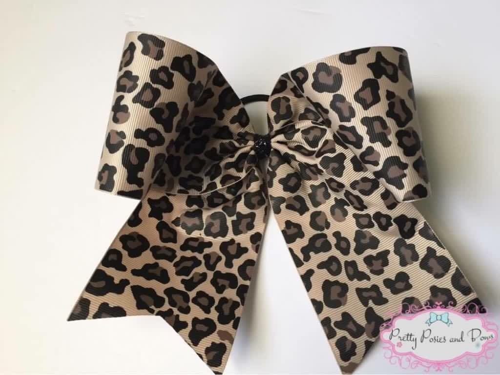 Cheetah Cheer Bow Leopard Cheer Bow Large Cheer Bow | Etsy