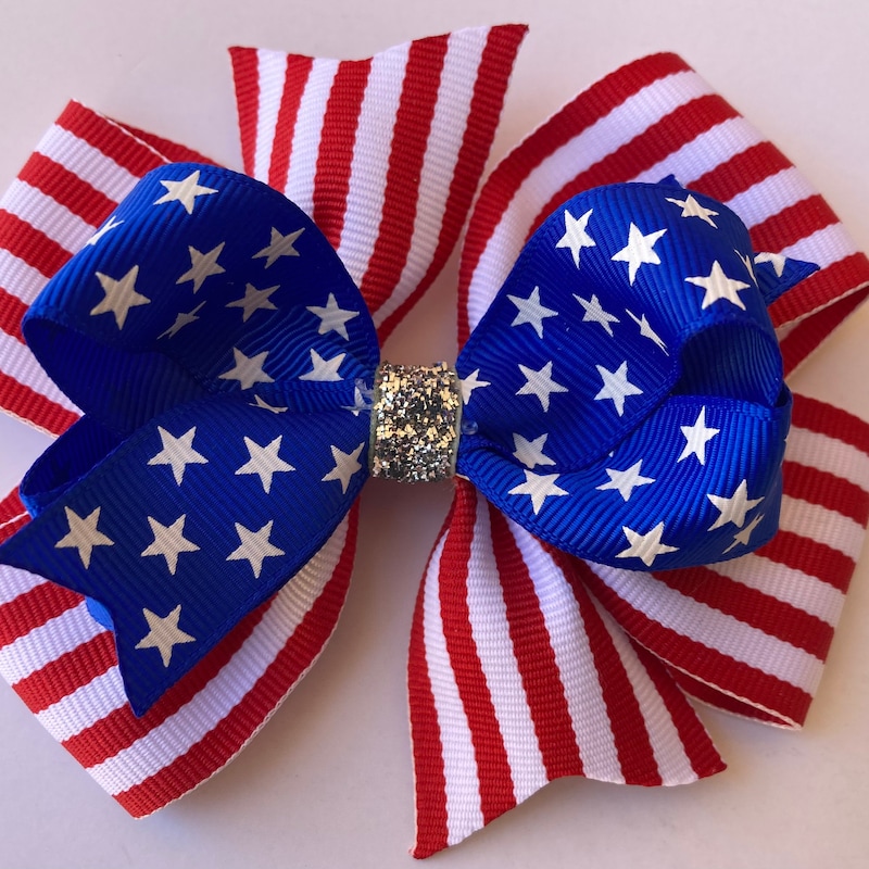 Flag Hair Bow - Etsy