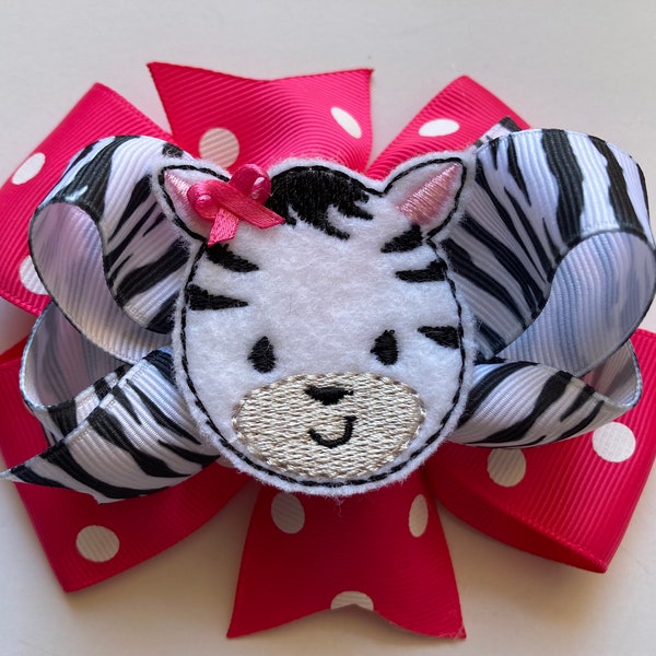 Zebra Hair Bow - Etsy