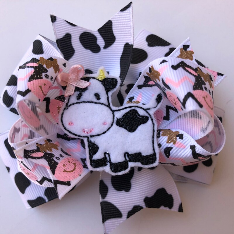 Cow With Bow Svg - Etsy