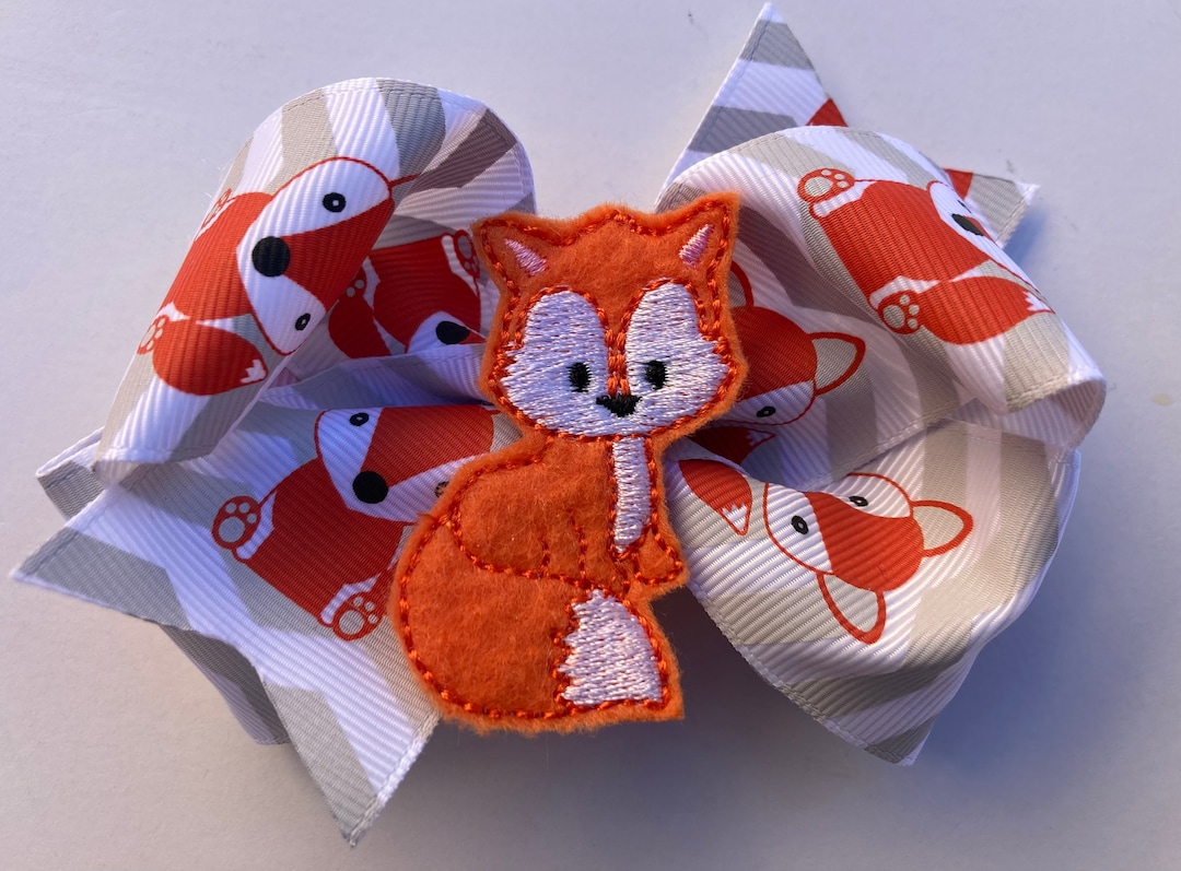 Fox Hair Bow, Fox Bow, Fox Felt Clip - Etsy