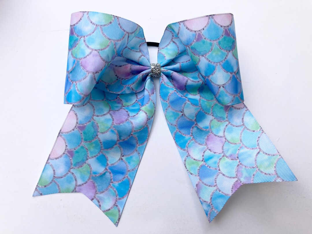 Mermaid Cheer Bow, Mermaid Hair Bow, Fish Hair Bow, Large Cheer Bow - Etsy
