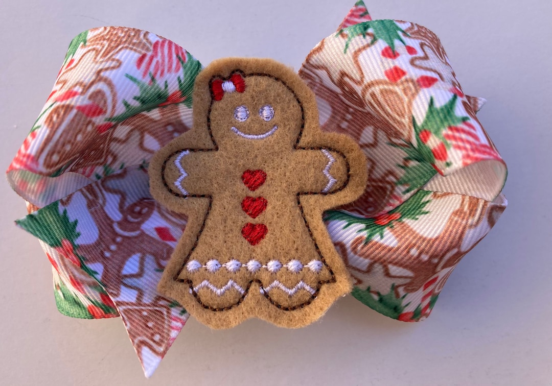 Gingerbread Girl Christmas Holiday Hair Bow - Etsy