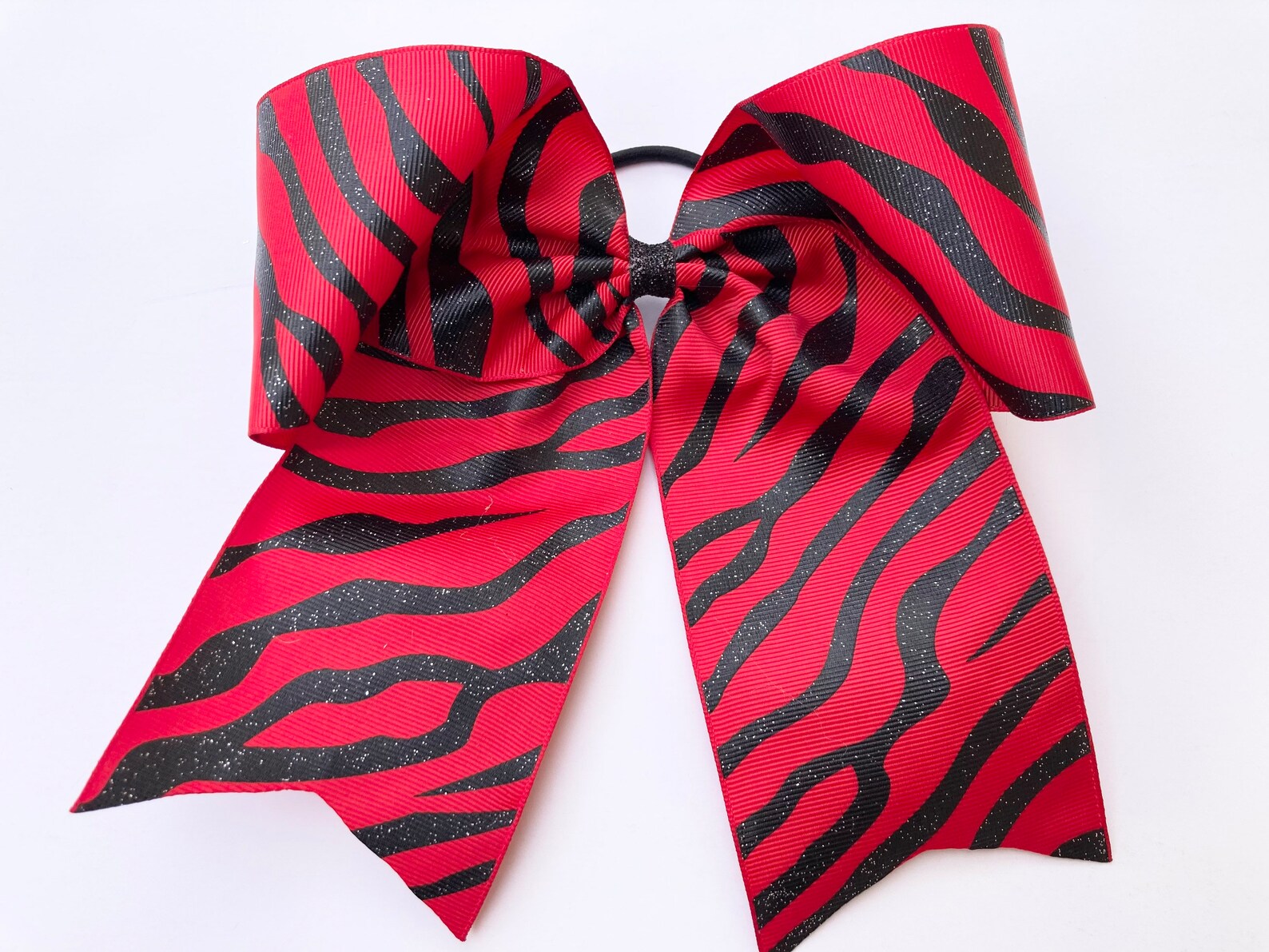Red Zebra Glitter Cheer Bow, Red Cheer Bow, Zebra Cheer Bow, Glitter ...