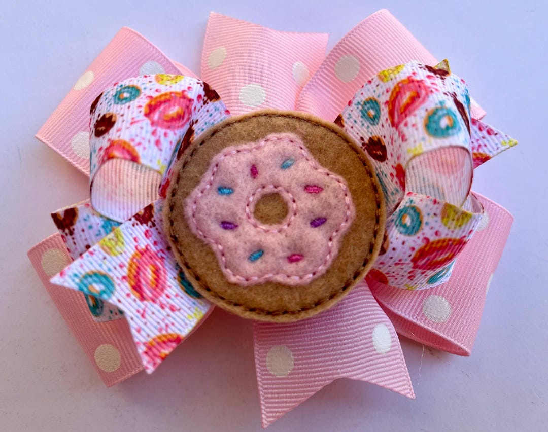 Donut Hair Bow, Donut Bow, Donut Theme, Donuts - Etsy