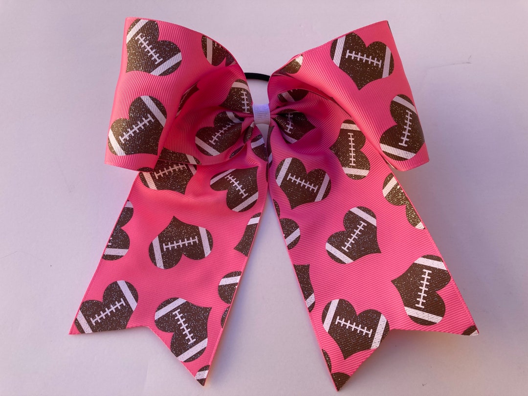 Pink Football Cheer Bow, Pink Cheer Bow, Football Cheer Bow, Awareness ...