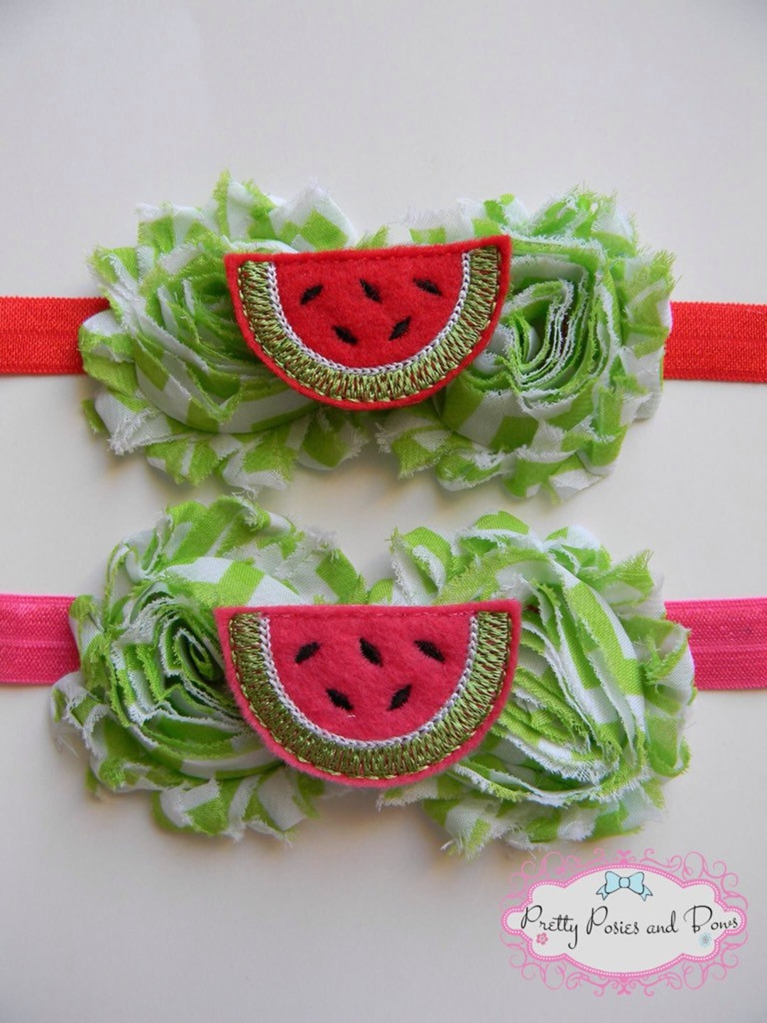 Watermelon Headband, Summer Headband, Watermelon Hair Bow, Elastic ...