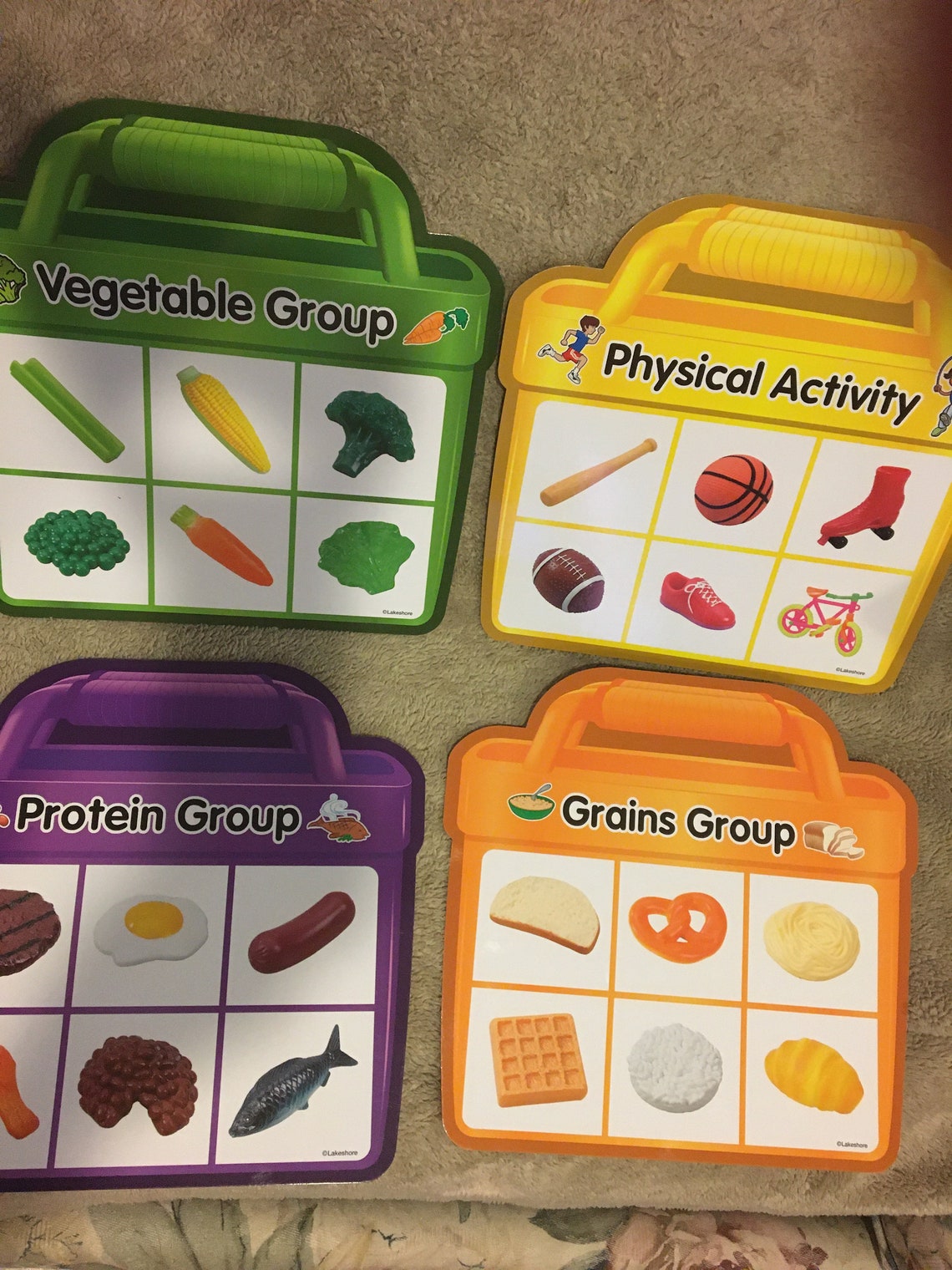 6 Large Laminated Grocery Nutrition Food Groups Cards Homeschool ...
