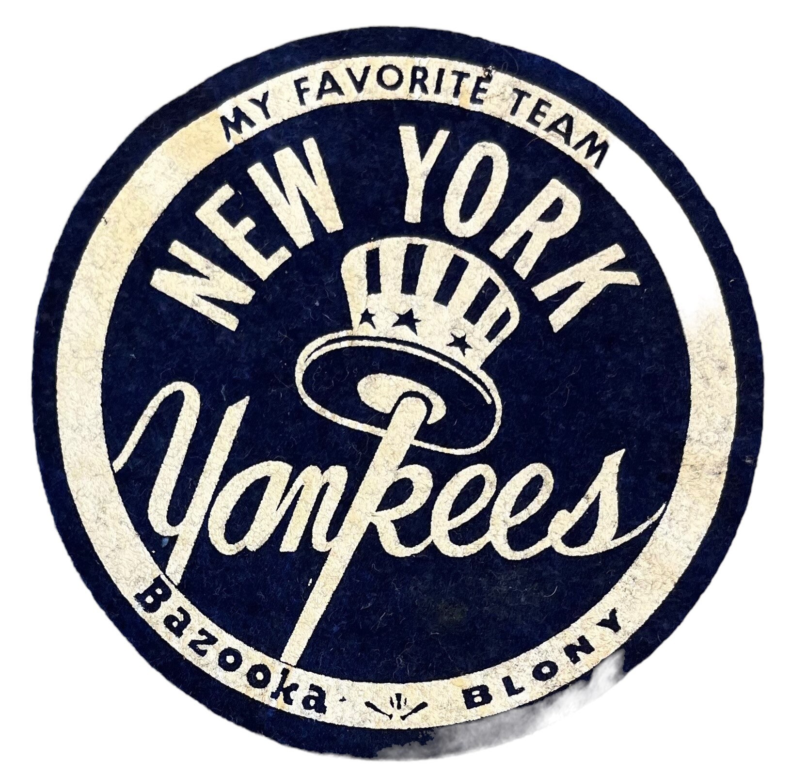 Vintage 1950 s New York Yankees my Favorite Team Baseball Bazooka 5 Inch Round Felt Patch Antique Baseball Memorabilia Etsy