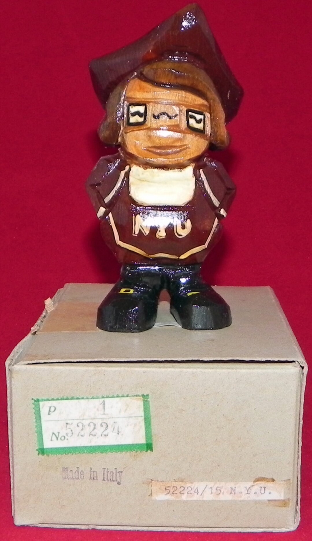 Circa 1950's Anri New York University NYU Mascot Hand Carved Statue ...