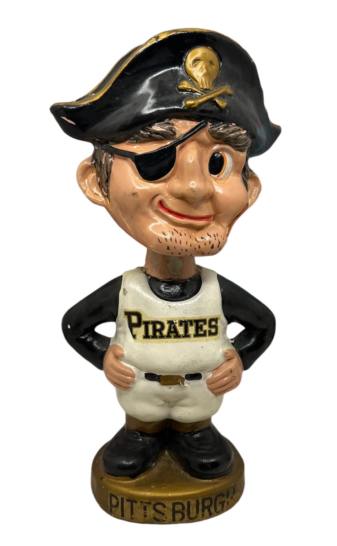 Vintage 1960's Pittsburgh Pirates Mascot Head Gold Base Baseball Nodder ...