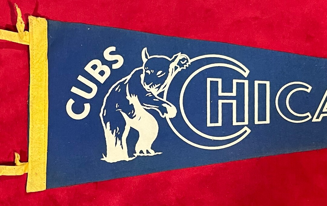 Vintage 1950's Chicago Cubs 26.5 Inch Felt Baseball Pennant - Etsy