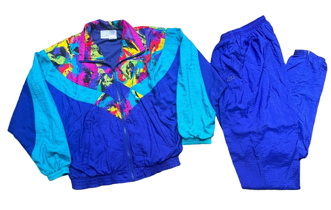 Vintage Late 1980's Early 1990's Nike Track Wind Suit With Jacket ...