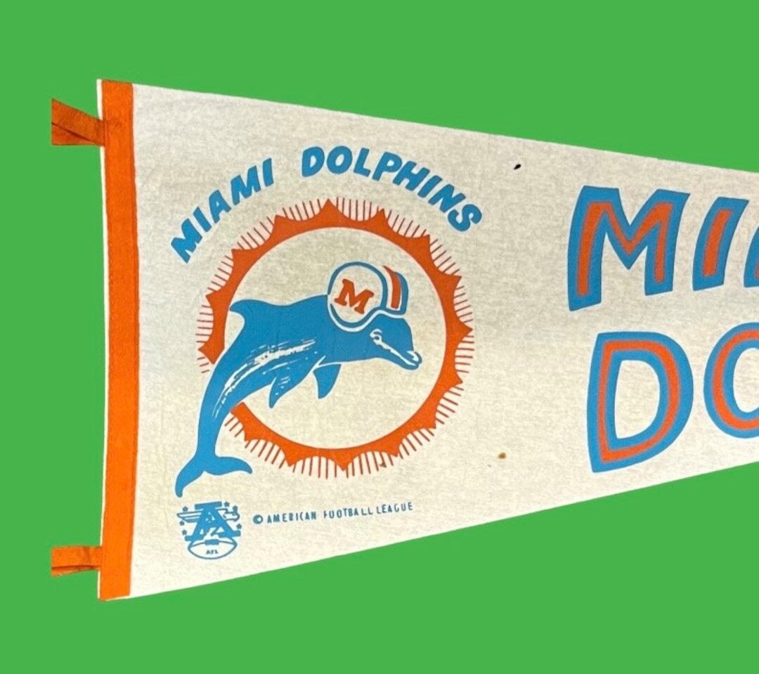 Vintage 1960's Very Rare Style AFL Era Miami Dolphins Full Size 29 Inch ...