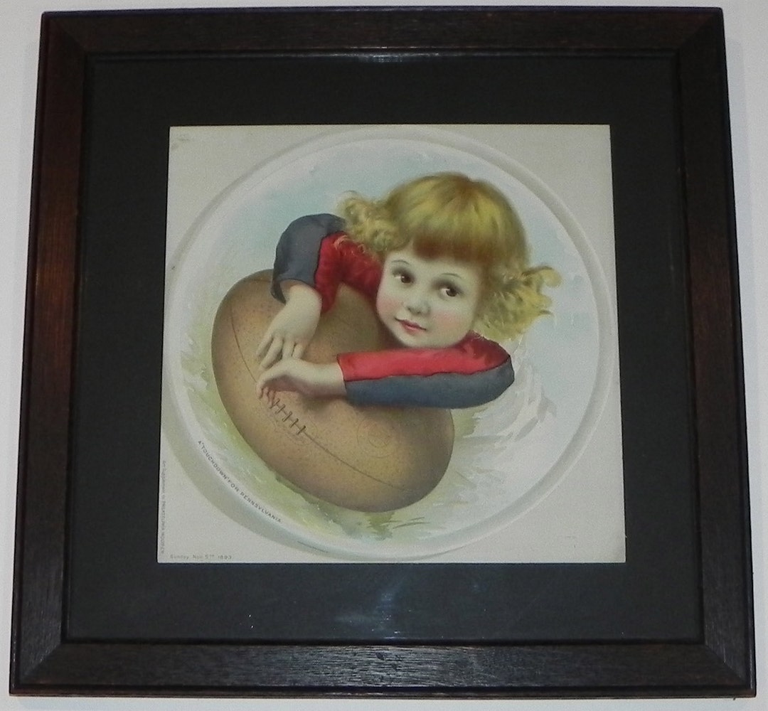 1893 University of Pennsylvania Color Lithograph Entitled "a Touchdown ...
