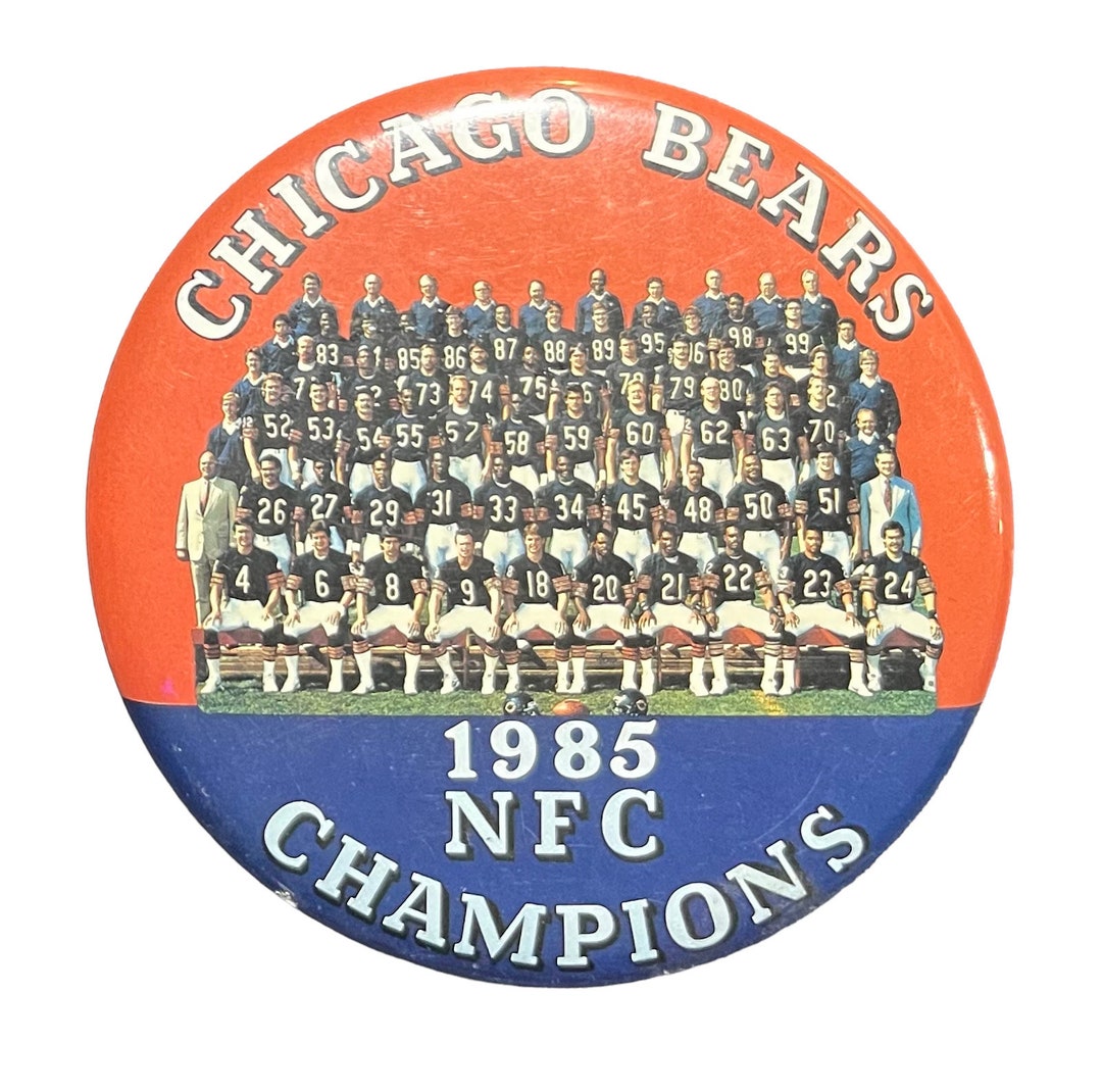 Vintage 1985 Chicago Bears NFC Champions Team Photo Football Pin ...
