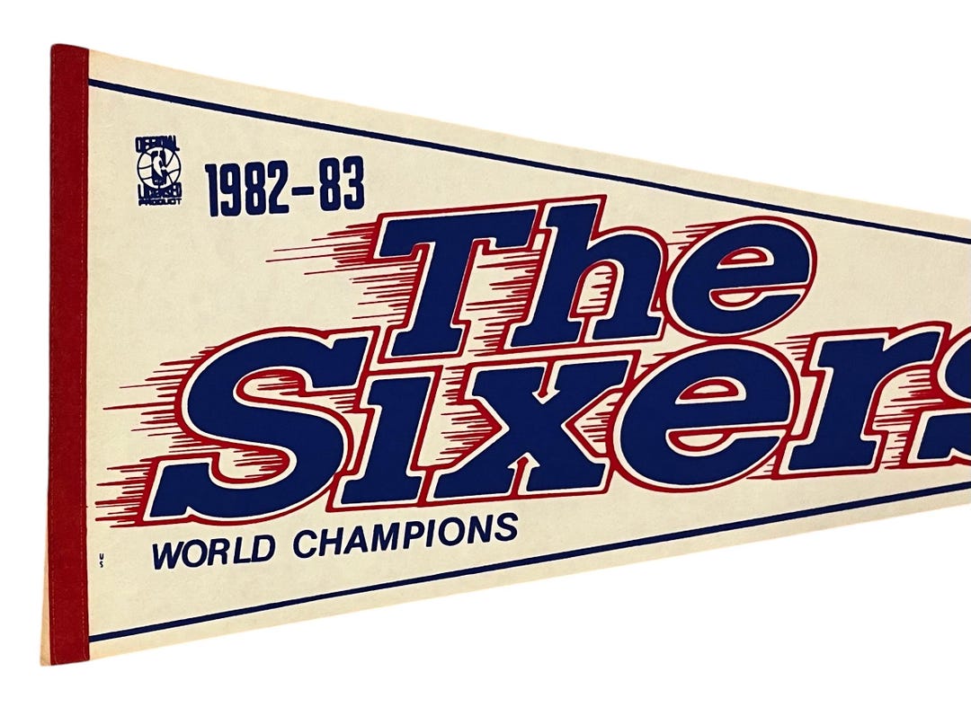 Vintage 1982 1983 World Champions Philadelphia 76ers Pennant Vintage ...