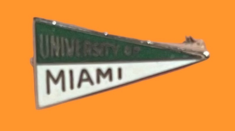 Beautiful Vintage 1940's University of Miami Enameled Silver Toned ...