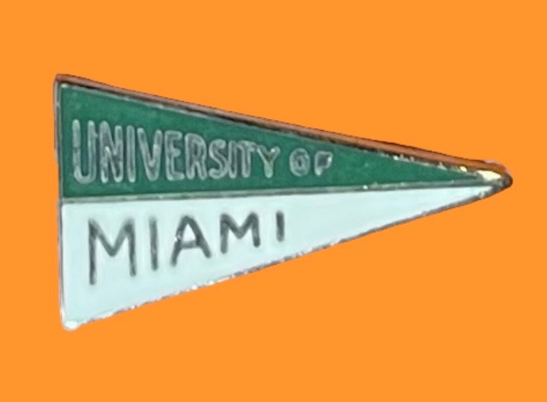 Beautiful Vintage 1940's University of Miami Enameled Silver Toned ...