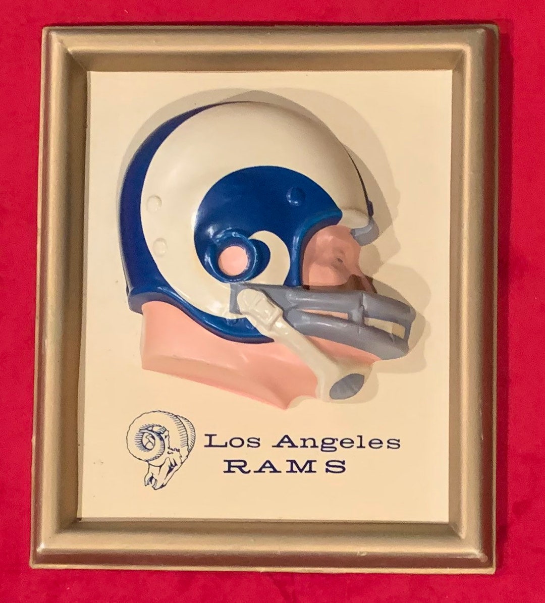 Vintage 1960's Los Angeles Rams Technigraph Plastic Football Helmet ...