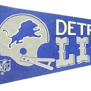 Vintage Early 1980's Detroit Lions Football 29 Inch Pennant - Old NFL ...