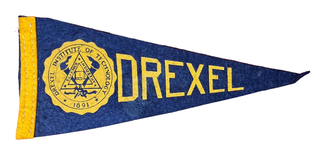 Vintage Drexel University Mini 9 Inch Felt Pennant Antique College ...
