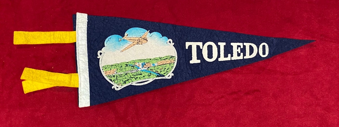 Attractive Circa 1940's Toledo Ohio 11 Inch Felt Pennant With Early ...