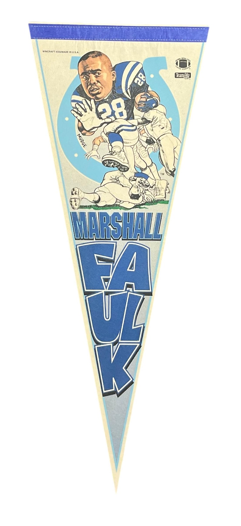 Vintage 1990's Marshall Faulk Caricature Indianapolis Colts Football 29 ...