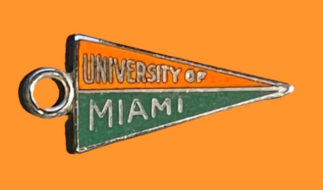 Beautiful Vintage 1940's University of Miami Enameled Silver Toned ...