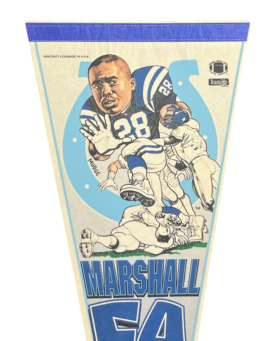 Vintage 1990's Marshall Faulk Caricature Indianapolis Colts Football 29 ...