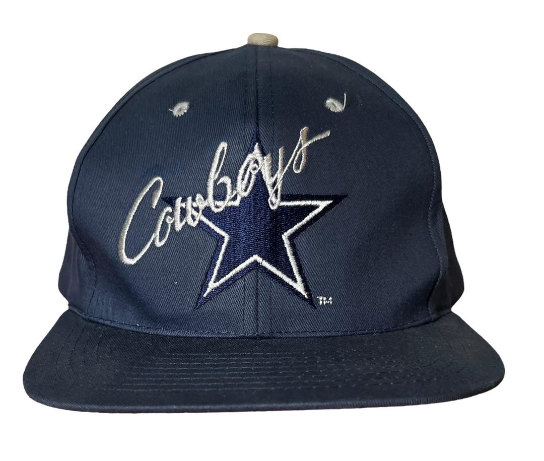 Vintage 1990's Dallas Cowboys AJD Brand Snapback NFL Football Cap Hat ...