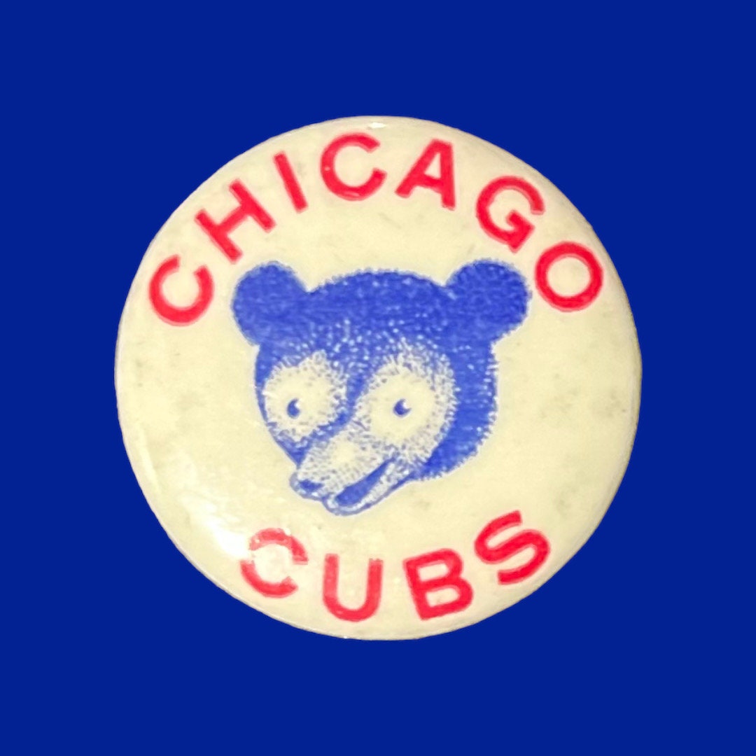 Vintage 1950's Chicago Cubs Bear Mascot Baseball Pin Pinback Button ...