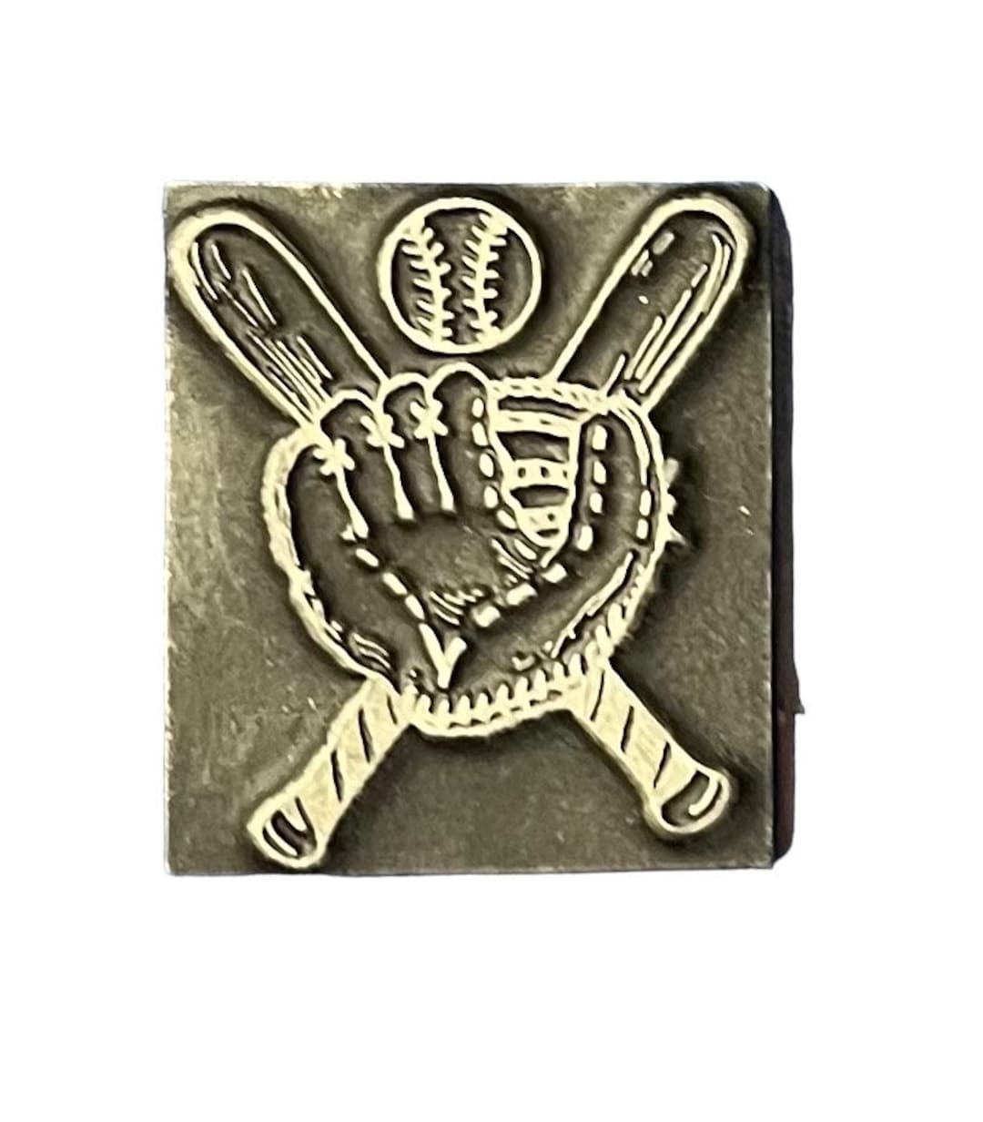 Vintage Printing Press Baseball Crossed Bats Glove & Baseball Graphic ...