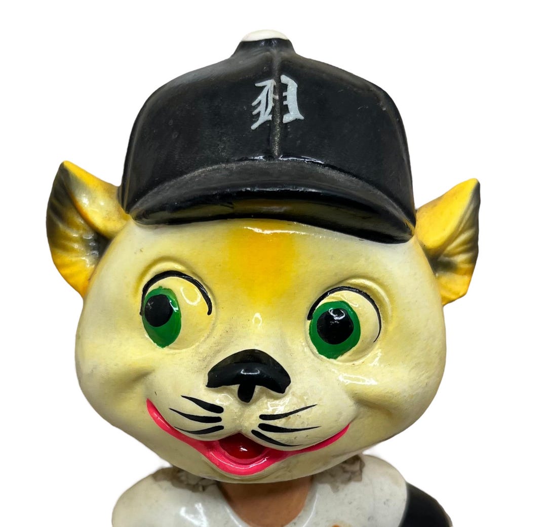 Vintage Late 1960's Detroit Tigers Mascot Head Gold Base Nodder ...